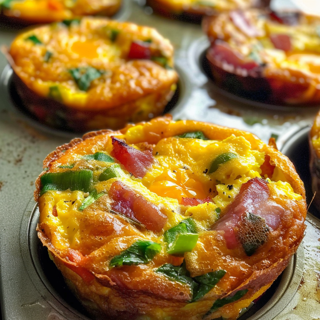 Back-to-school muffin tin omelets