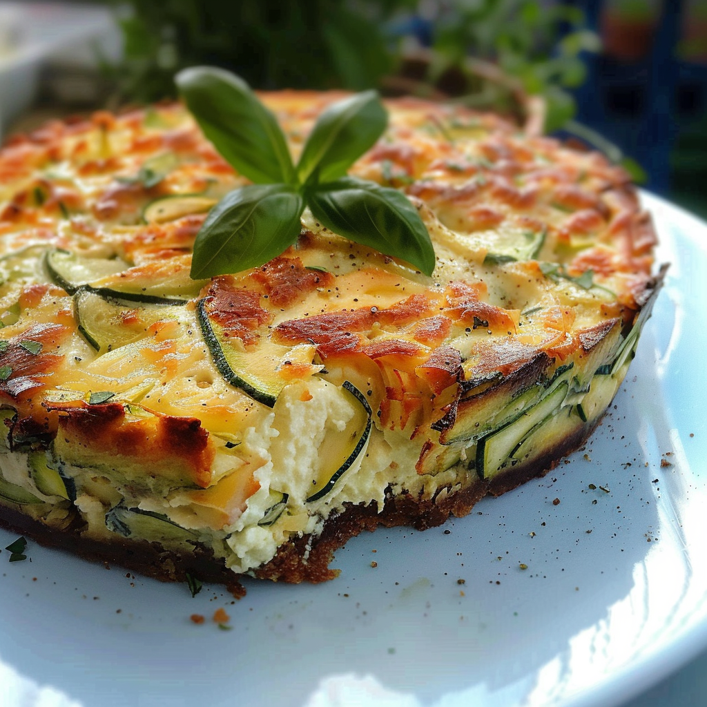 Zucchini Ricotta Savoury Cheesecake