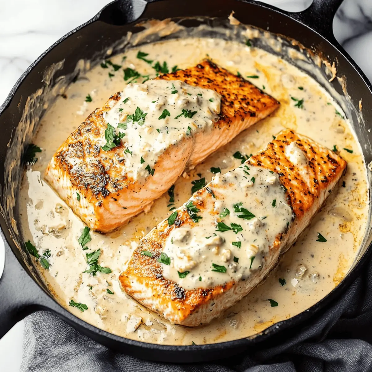 Delicious Baked Boursin Salmon with Herb-Infused Sauce Recipe
