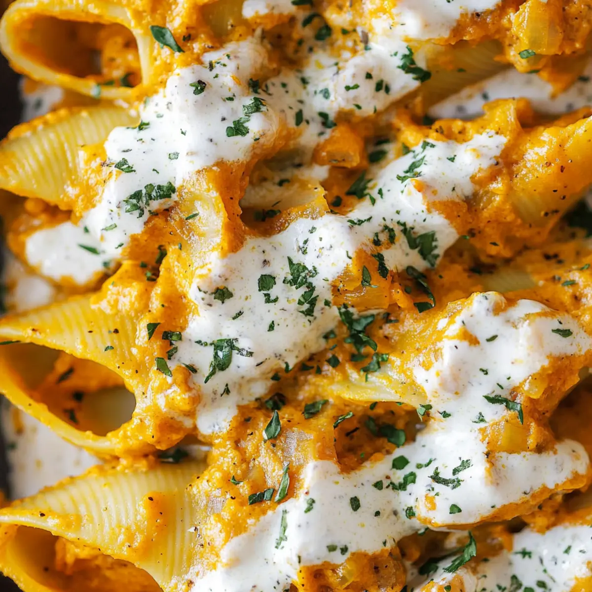 Delicious Stuffed Shells with Pumpkin Cream Sauce Recipe