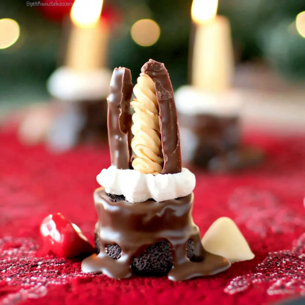 Delicious Edible Chocolate Candle Dessert for Your Christmas Table