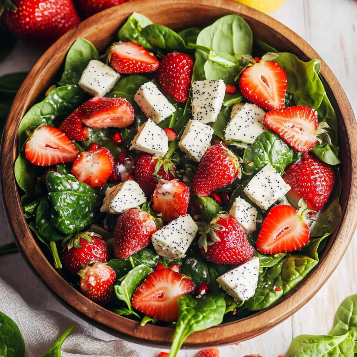 Delicious Strawberry Spinach Salad with Lemon Poppy Seed Dressing