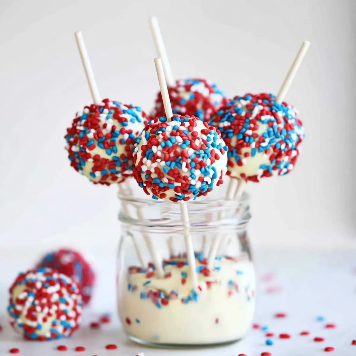 Delicious Red White & Blue Celebration Cake Pops Recipe