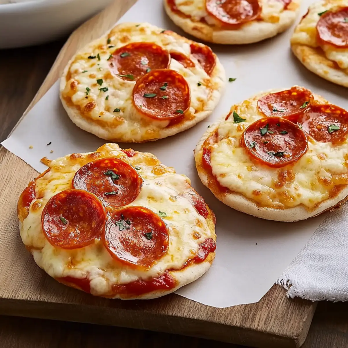Easy English Muffin Breakfast Cheese Pizza in 10 Minutes