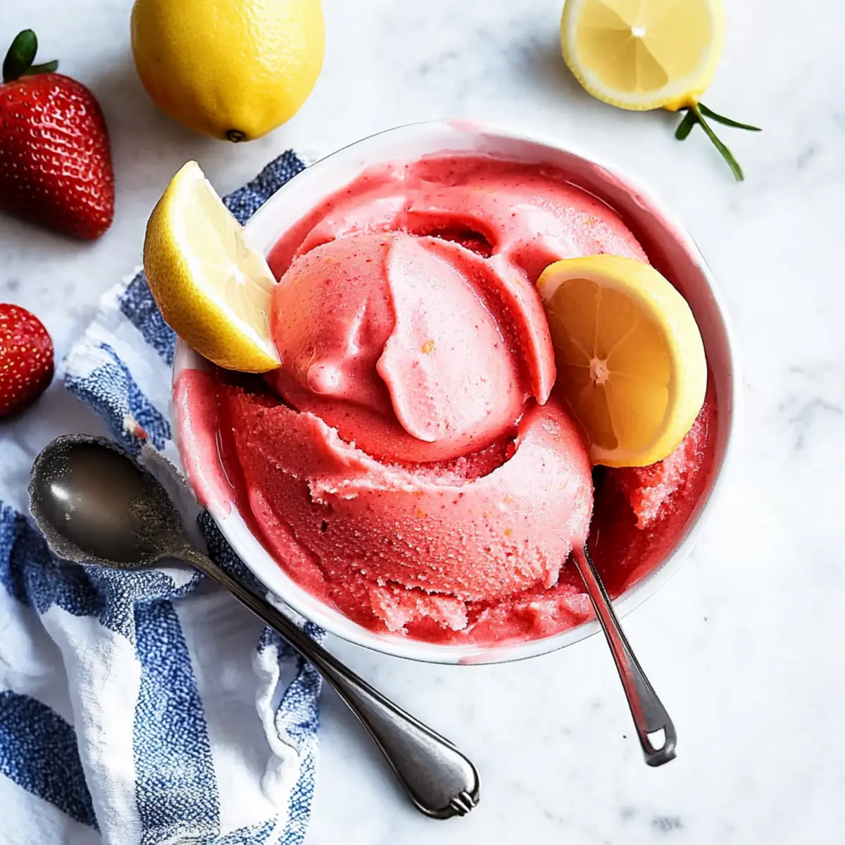 Delicious Strawberry Lemon Sorbet Recipe