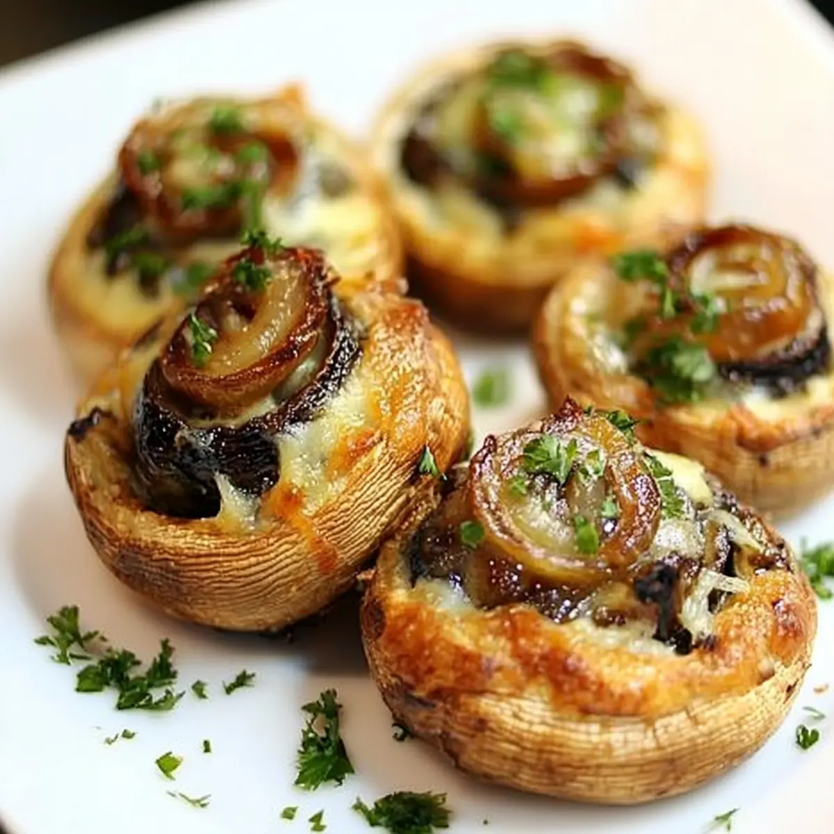 Delicious Caramelized Onion & Gruyère Stuffed Mushrooms Recipe