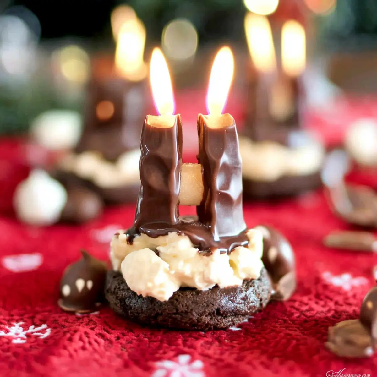 Delicious Edible Chocolate Candle Dessert for Your Christmas Table