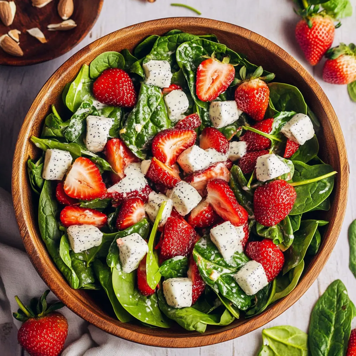 Delicious Strawberry Spinach Salad with Lemon Poppy Seed Dressing