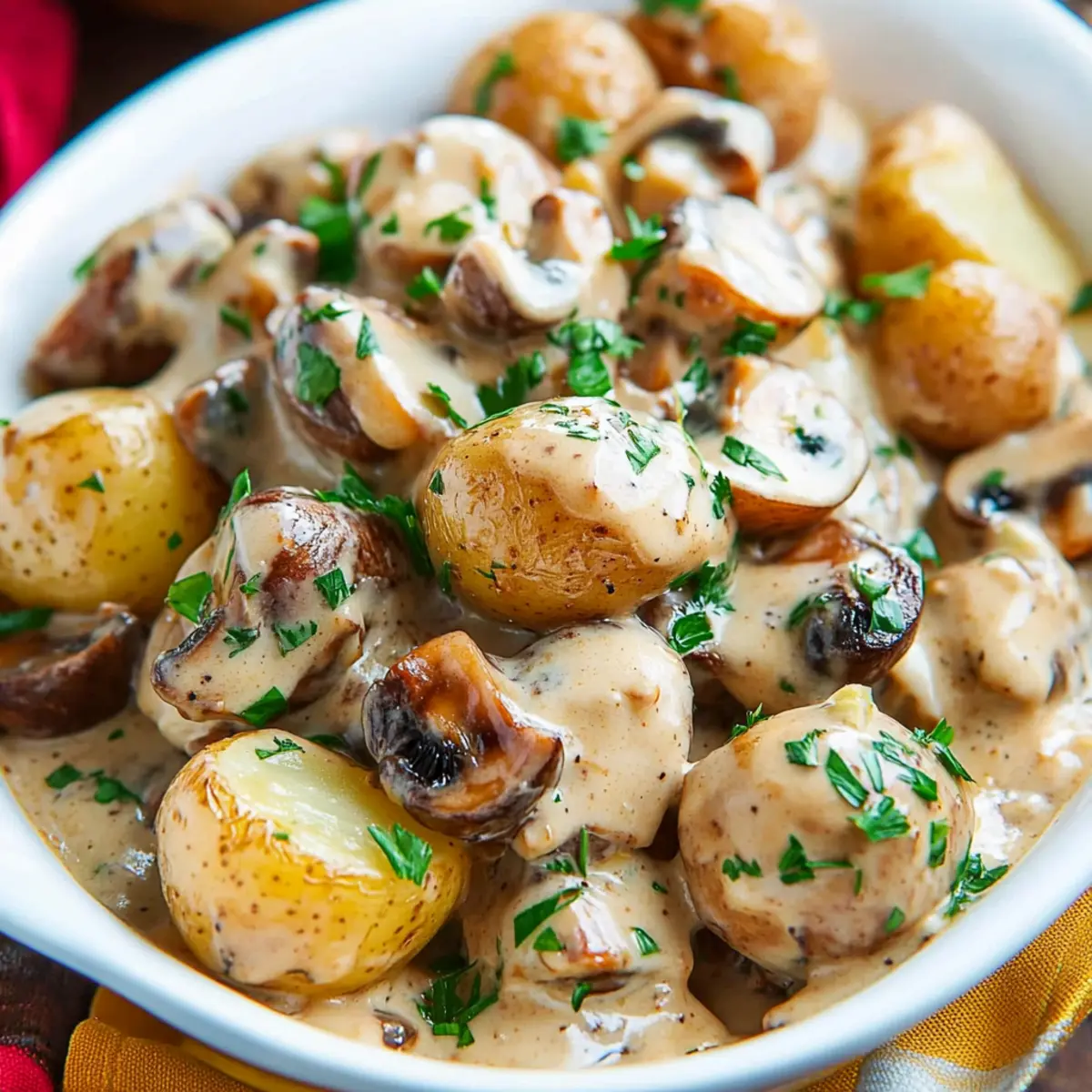 Creamy Parmesan Mushroom Potatoes Roasted in Miso Sauce