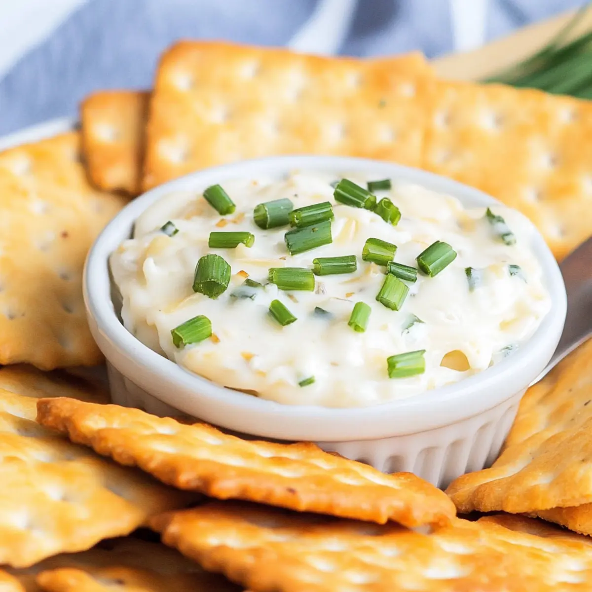 Easy Chive & Cheese Crackers Recipe with Creamy Onion Spread